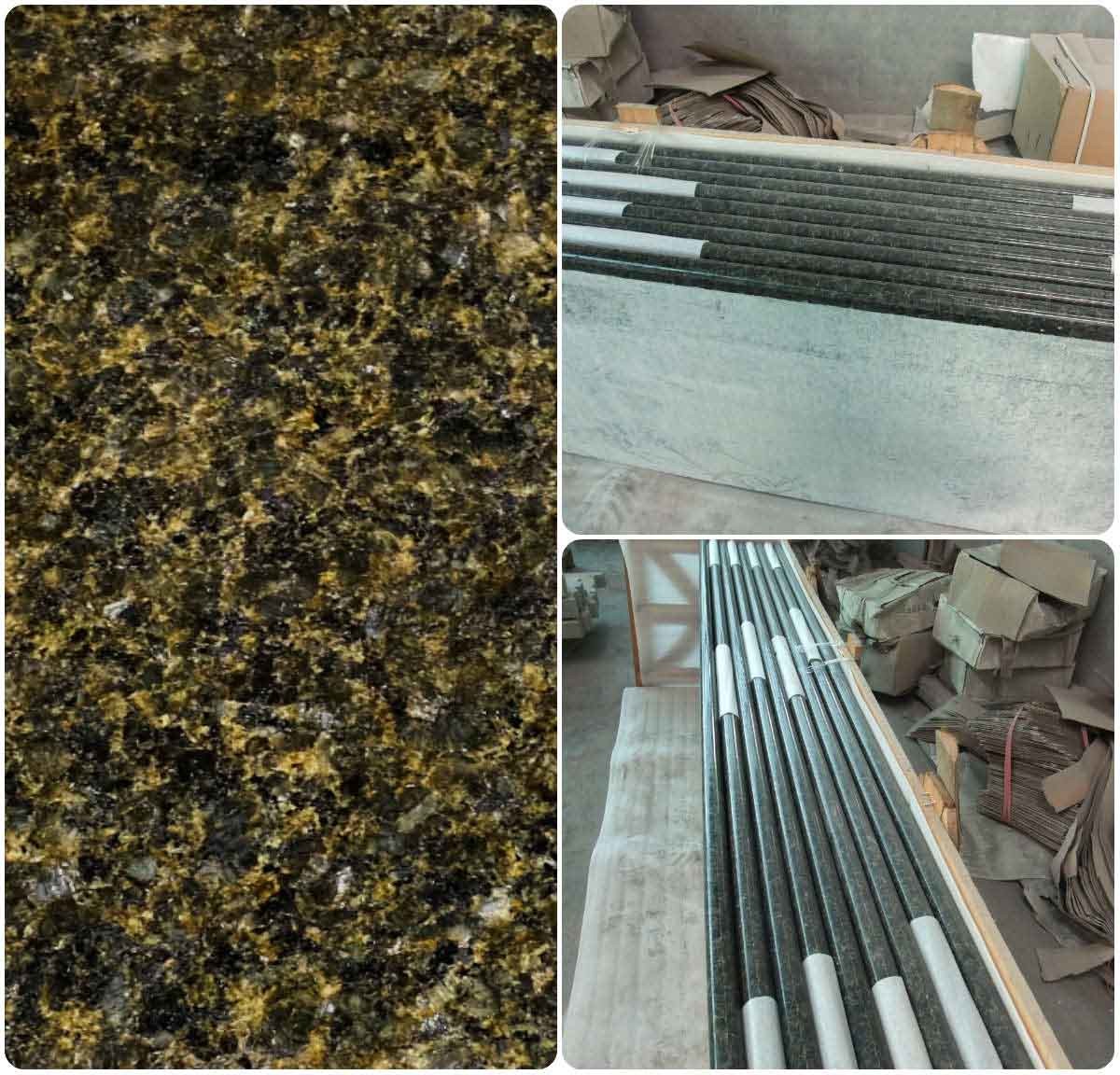 Green Solid Granite Worktops 250MPA Compressive Strength SGS Standard