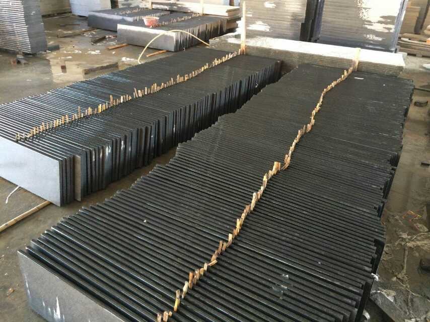Professional Granite Step Treads Dark Grey Color 175MPA Compressive ...