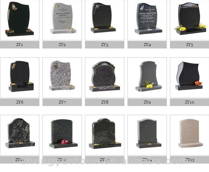 Granite Headstones And Grave Markers , Tombstone Black Polished Granite ...