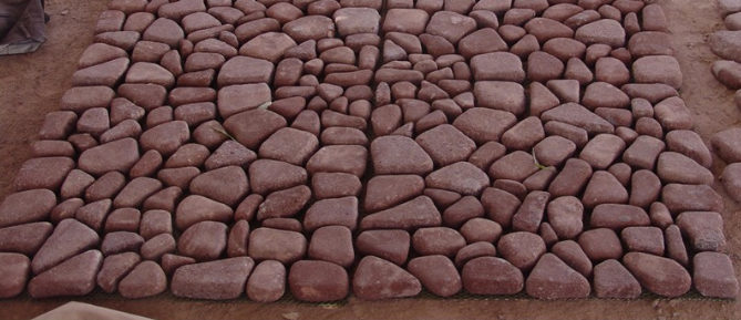 Granite Outdoor Natural Paving Stones For Garden / Patio Red Porphyry