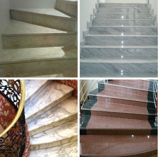 Red Straight Granite Step Treads For Indoor Outdoor Step Finish Optional